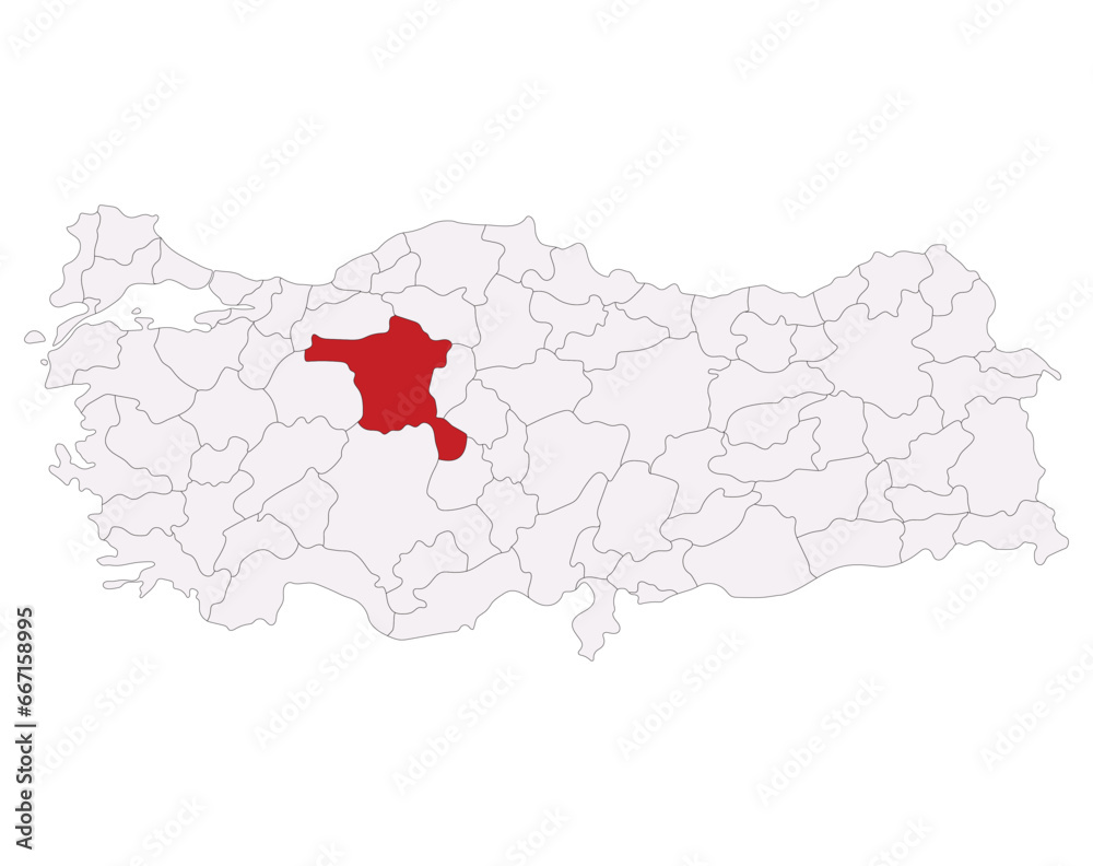 Turkey map with administrative provinces. Map of Turkey Stock Vector ...