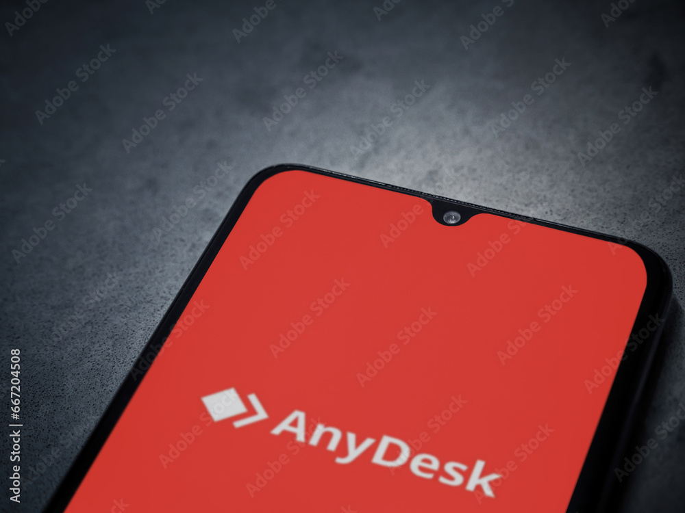 Lod, Israel - July 16,2023: Anydesk app launch screen on smartphone on ...