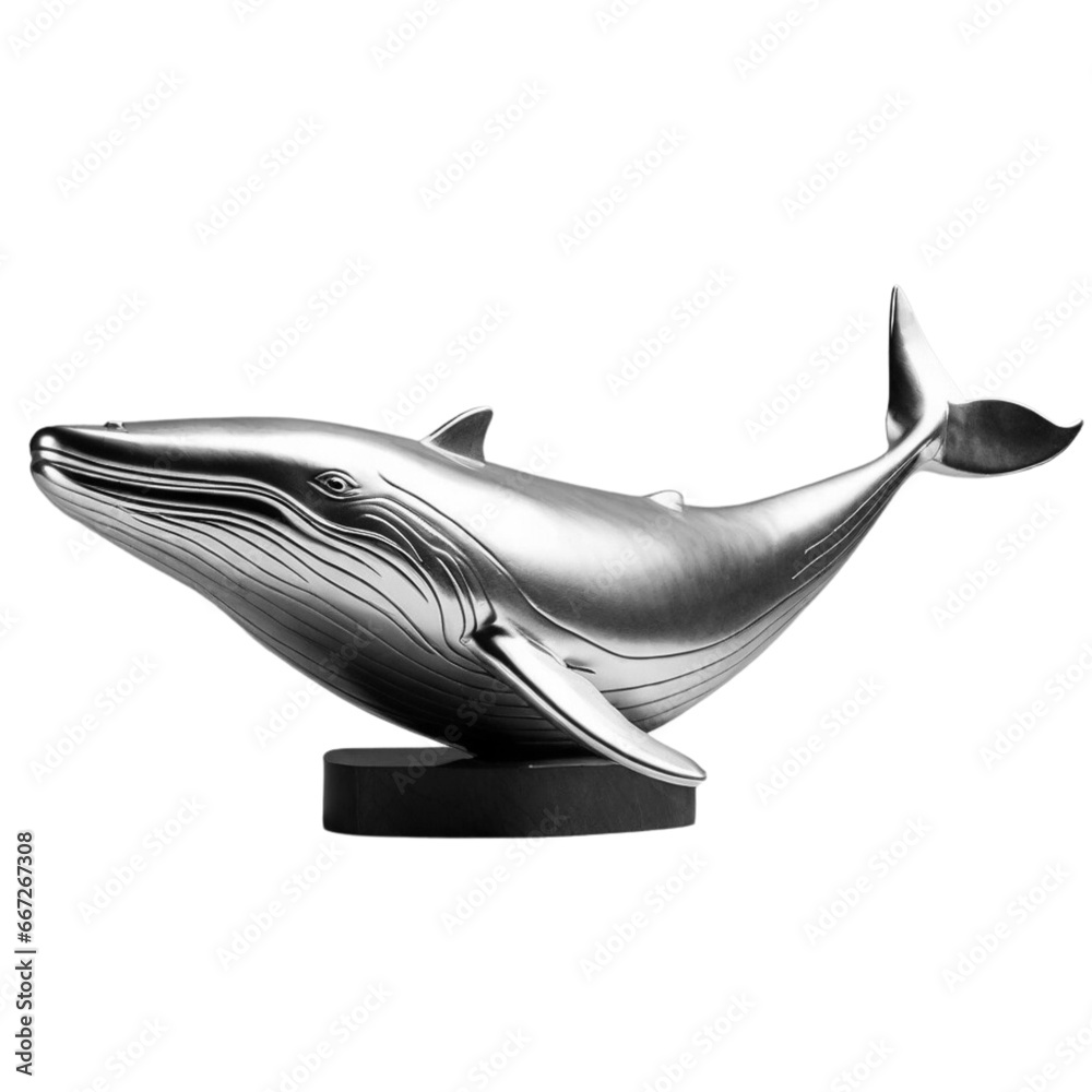 Statue - silver whale statue isolated on transparent background (2 ...