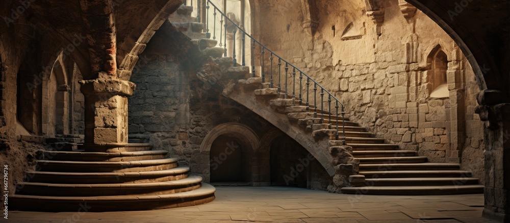 Old castle stairs Stock Illustration | Adobe Stock