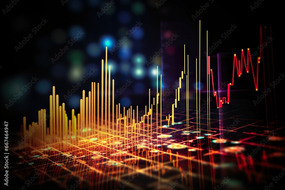 dynamic market chart depicts the steady increase of business stocks ...