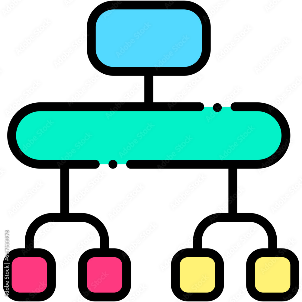 Vetor Vector Icon Hierarchy, Classification, Diagram, Hierarchical Structure, Tree View ...