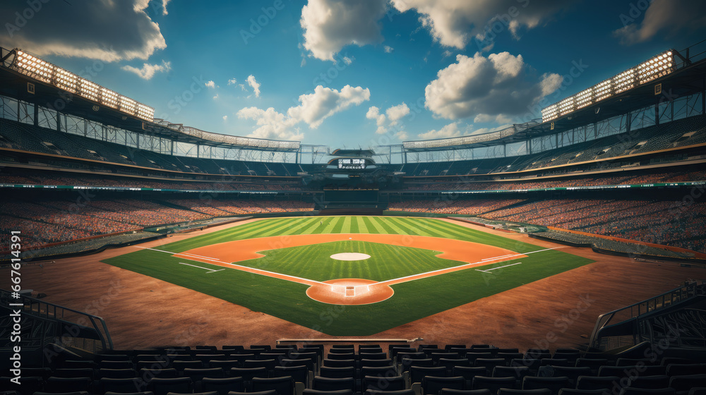 Modern baseball stadium. Stock Photo | Adobe Stock