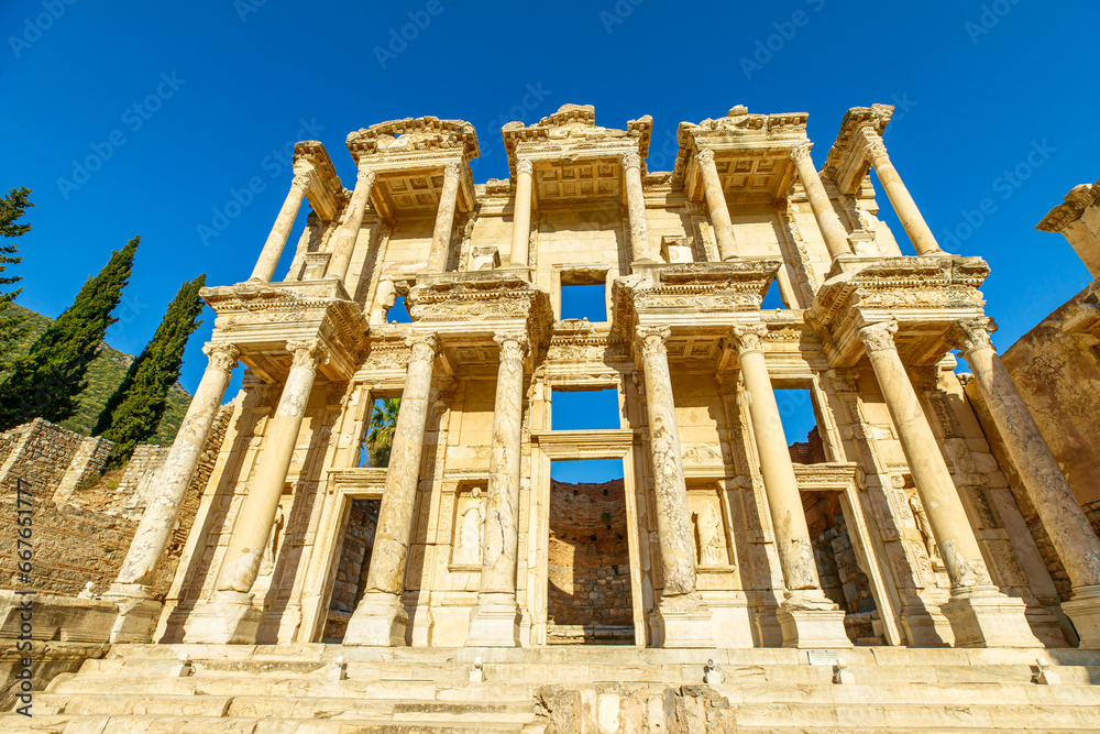 Ephesus archaeological site of Turkey, inside Library of Celsus and ...