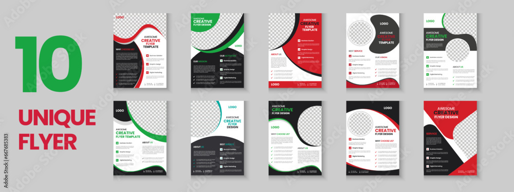 Corporate and business colorful flyer collection, corporate poster set ...