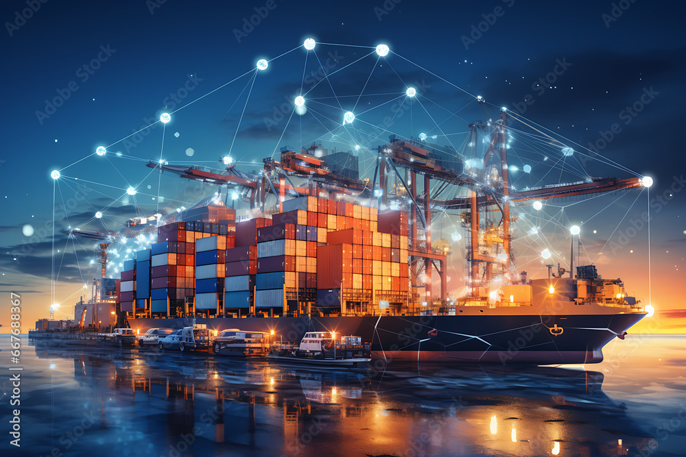 Stock-Foto „Logistics and transportation, Integrated warehousing and ...