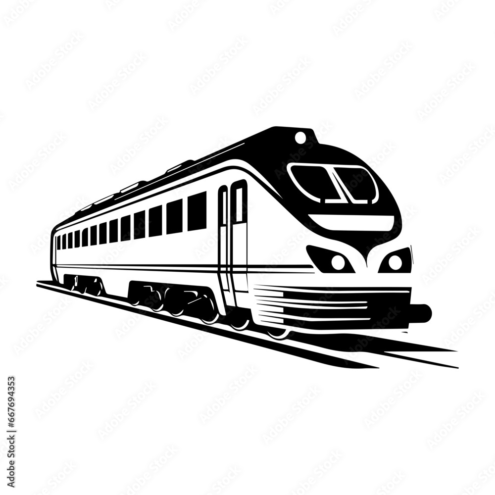 modern high speed train emblem. Super streamlined high-speed train on ...