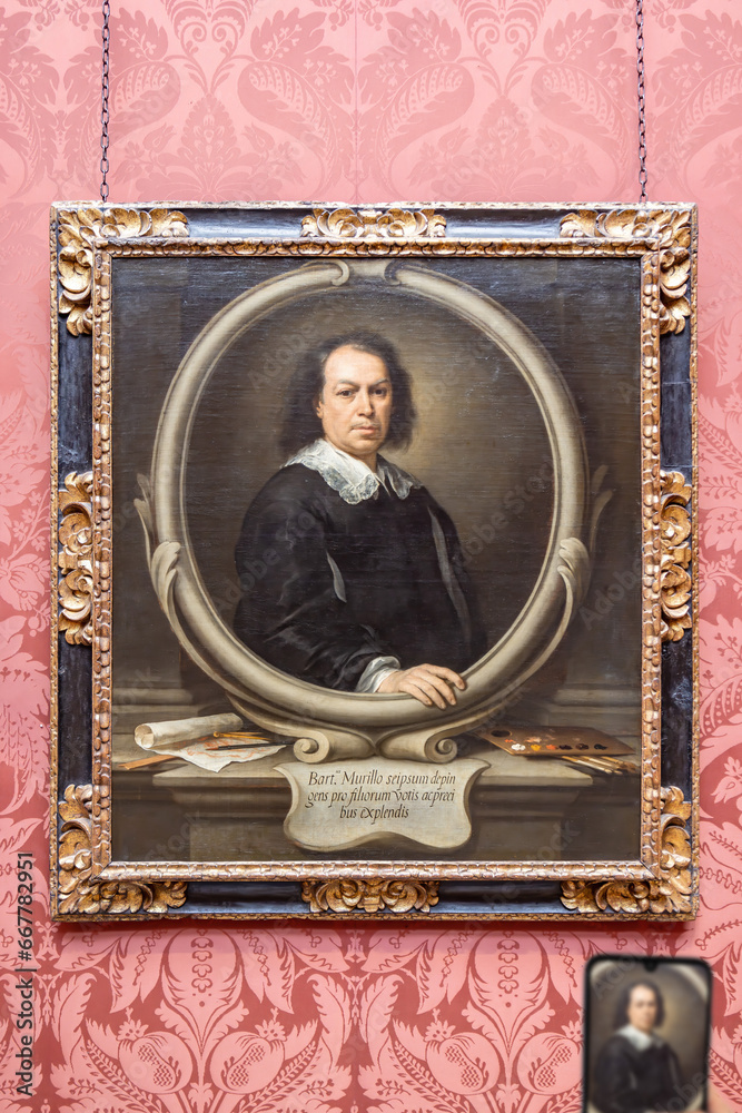 London, UK-May 19, 2023: Self Portrait painted by Bartolome Esteban ...