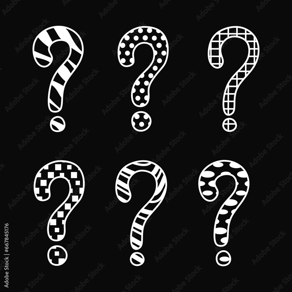 Vector de Stock Question mark set. Hand drawn question symbol ...