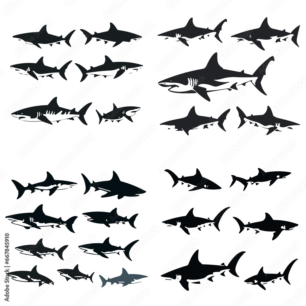 Shark silhouette, shark png, shark illustration, shark svg, silhouette ...