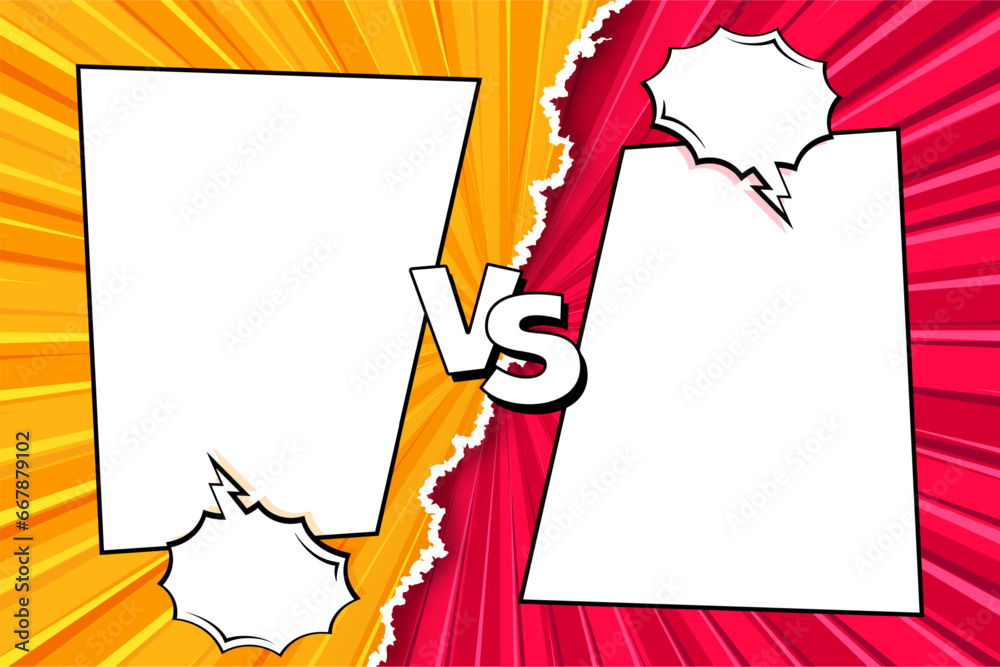Cartoon comic background. Fight versus. Comics book colorful ...