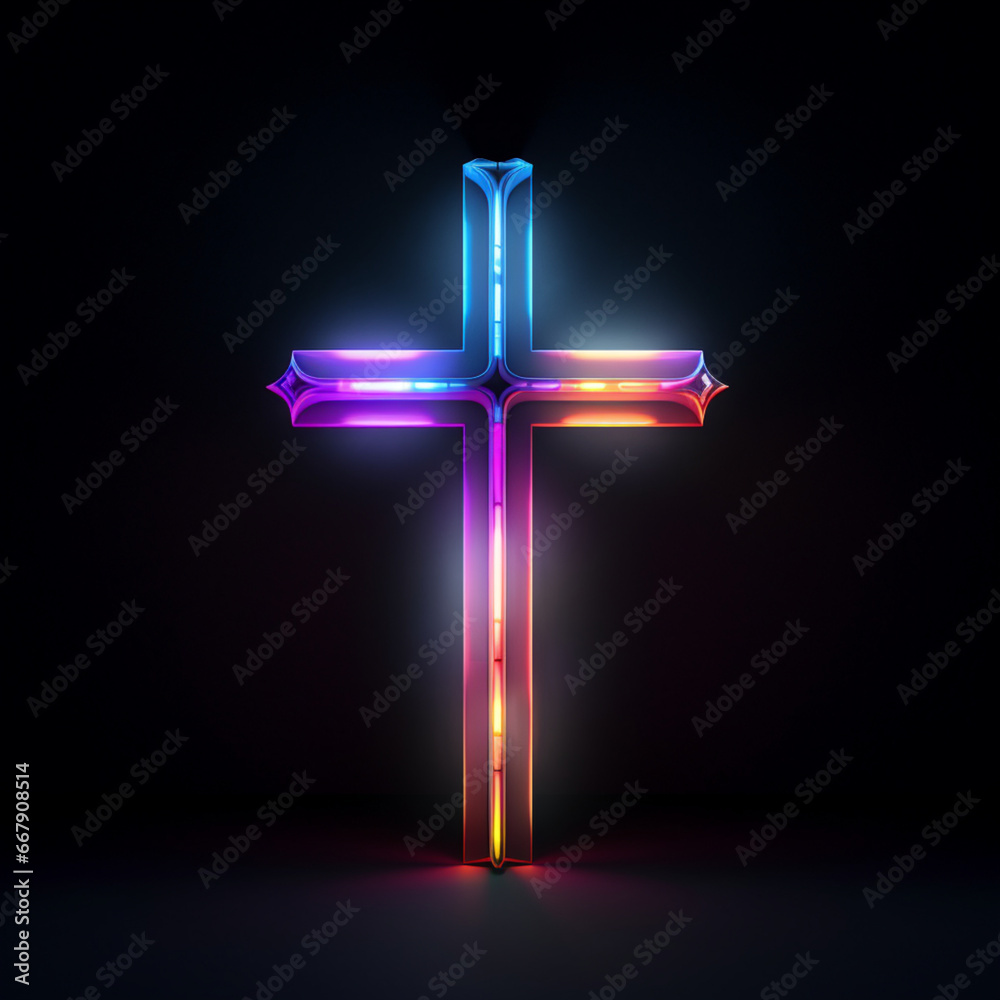 Fondo con detalle y textura de cruz cristiana formada por capas de luz ...