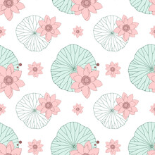 Seamless Water Lily Pattern Free Stock Photo - Public Domain Pictures