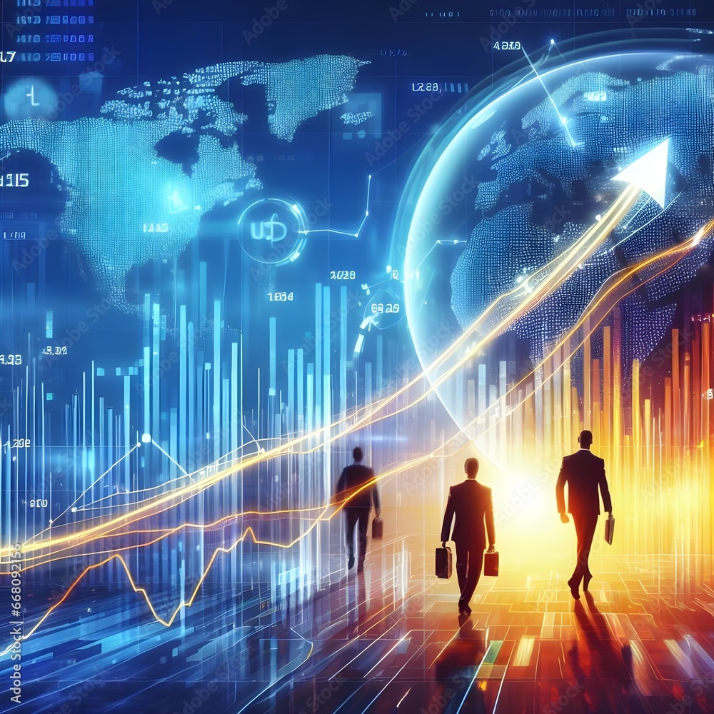 Stock-Foto „dynamic market chart depicts the steady increase of ...