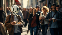 Robot Walking Among People Free Stock Photo - Public Domain Pictures