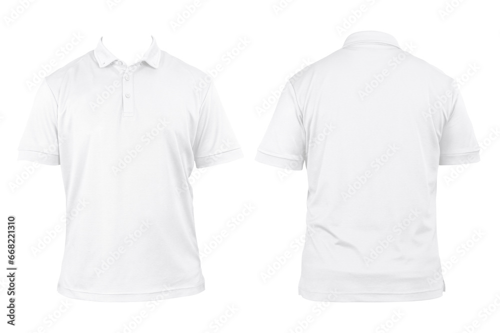 Blank shirt neck mockup template, front and back view, isolated white ...