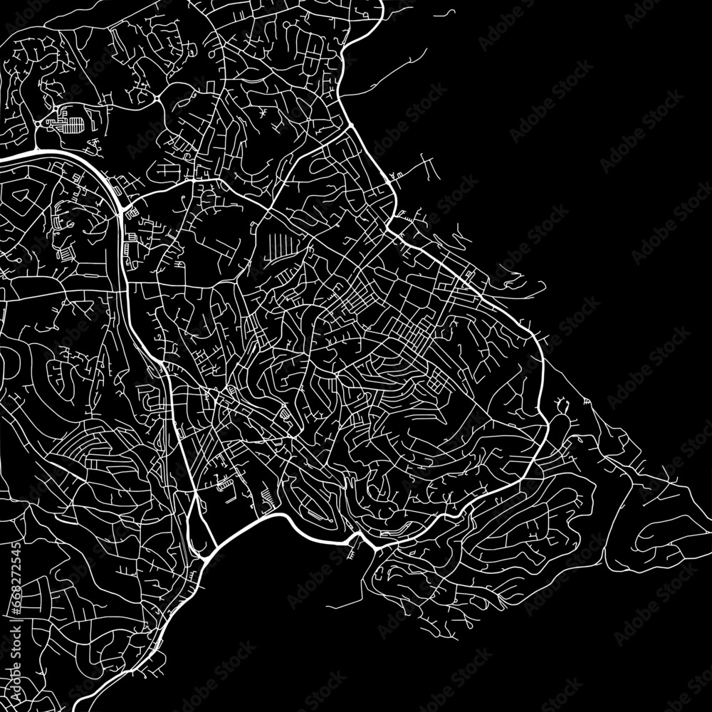 1:1 square aspect ratio vector road map of the city of Torquay in the ...