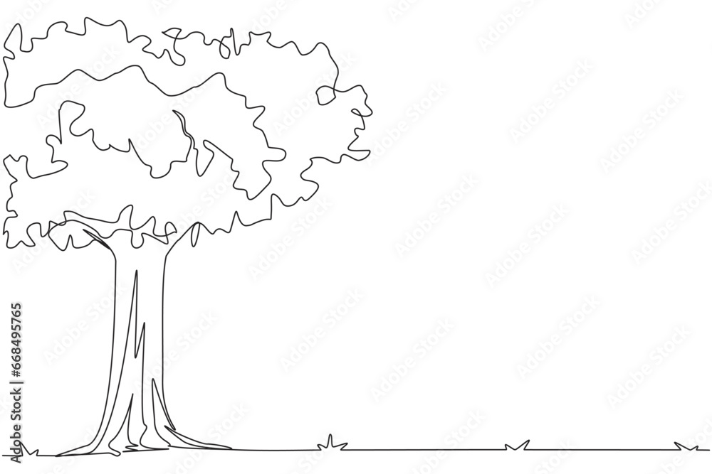 Image vectorielle Stock Continuous one line drawing Shady trees that ...