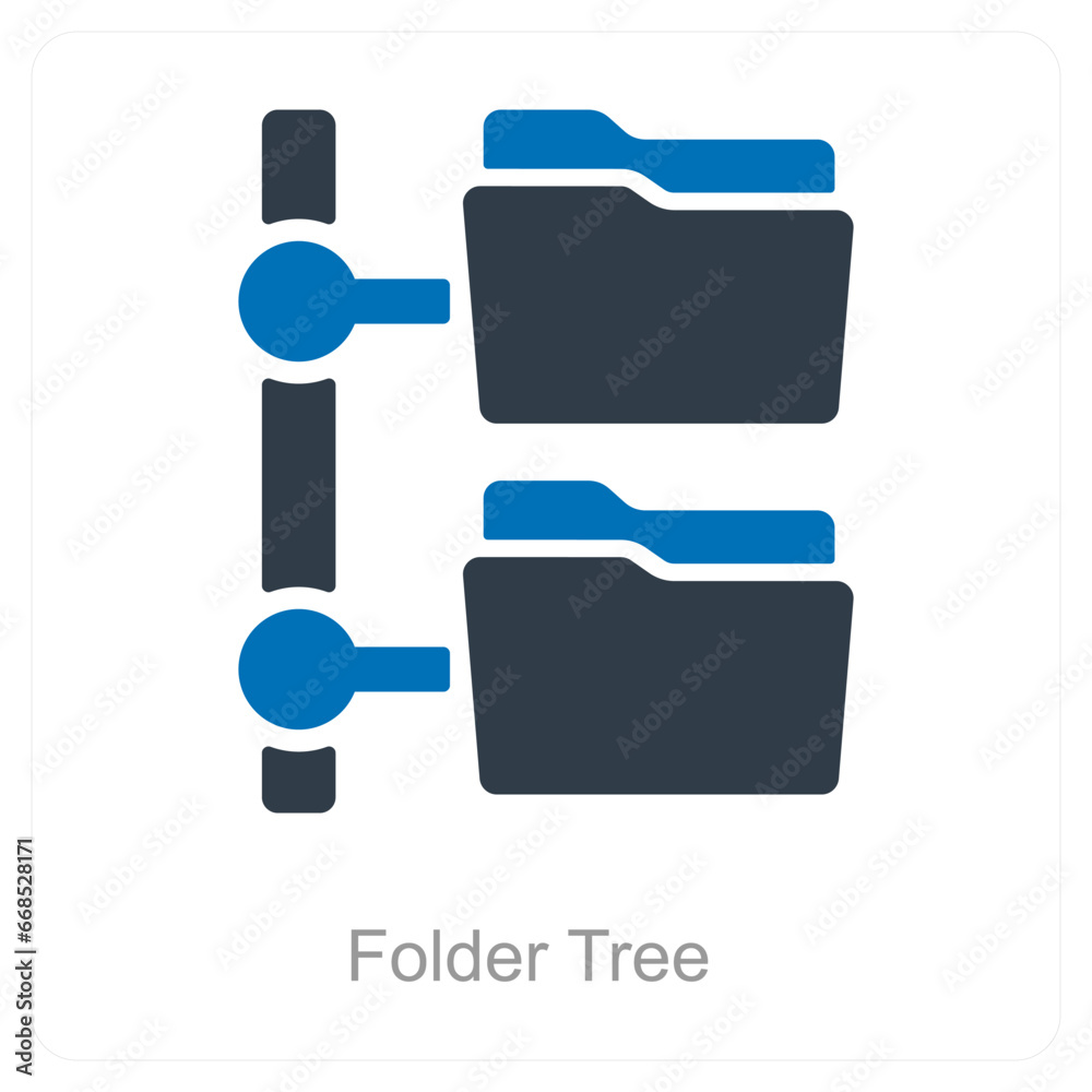 Folder Tree and Folder icon concept Stock Vector | Adobe Stock
