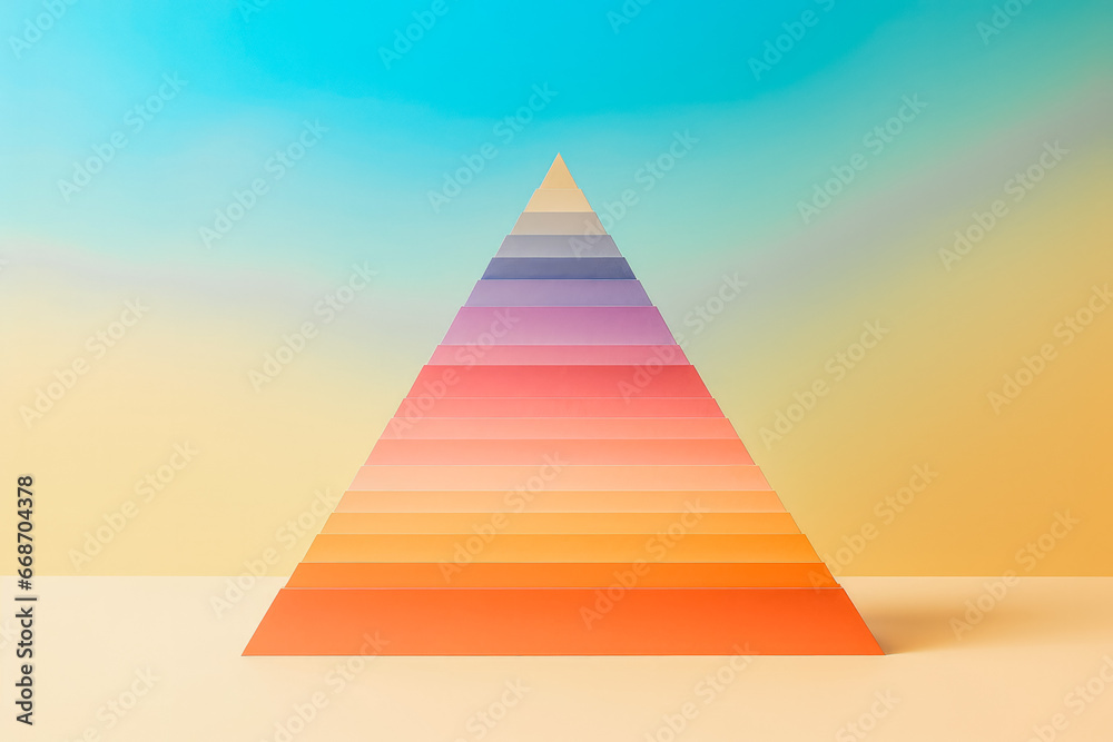 Illustration of the pyramid hierarchy with colored gradient. Colorful ...