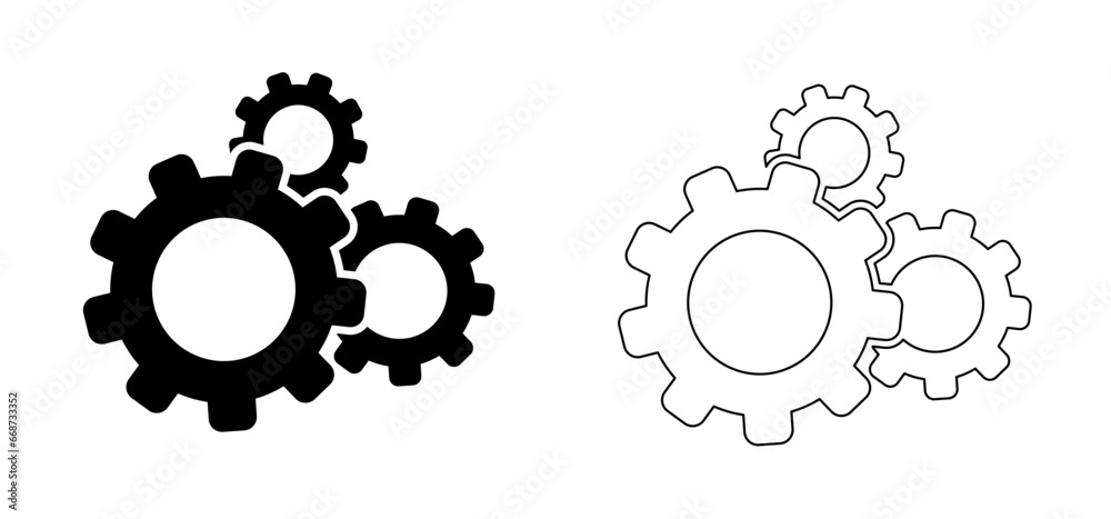 Vetor Cogwheels chaos brain. Cogwheel, gear mechanism settings tools ...
