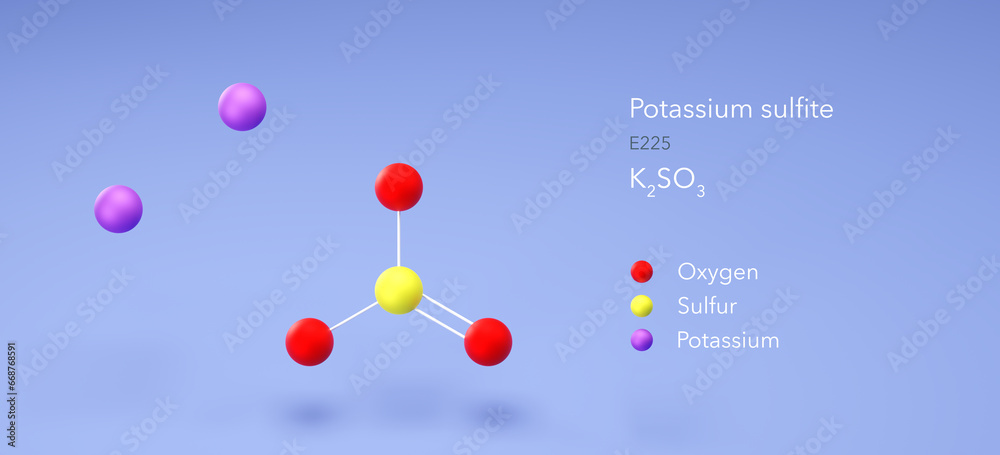 Stock-Illustration „potassium sulfite molecule, molecular structures ...