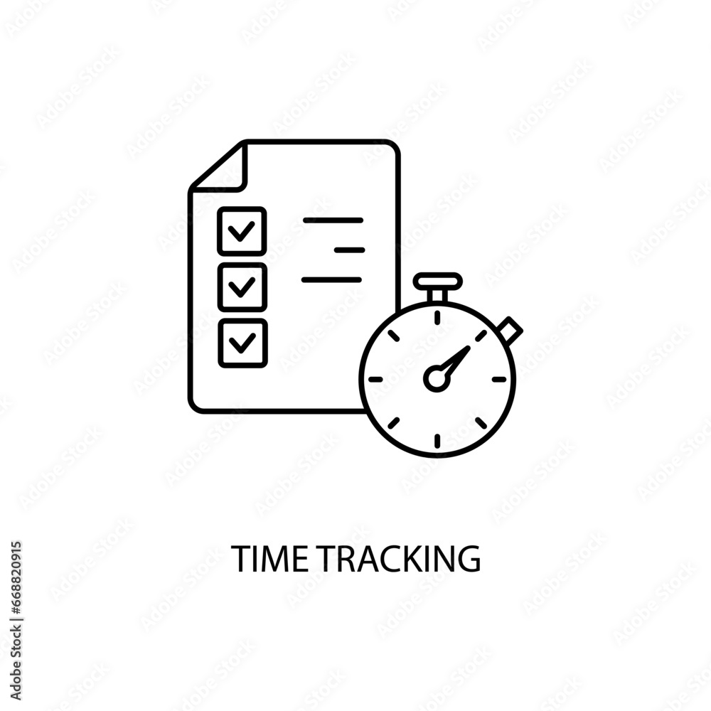 tracking your time concept line icon. Simple element illustration ...