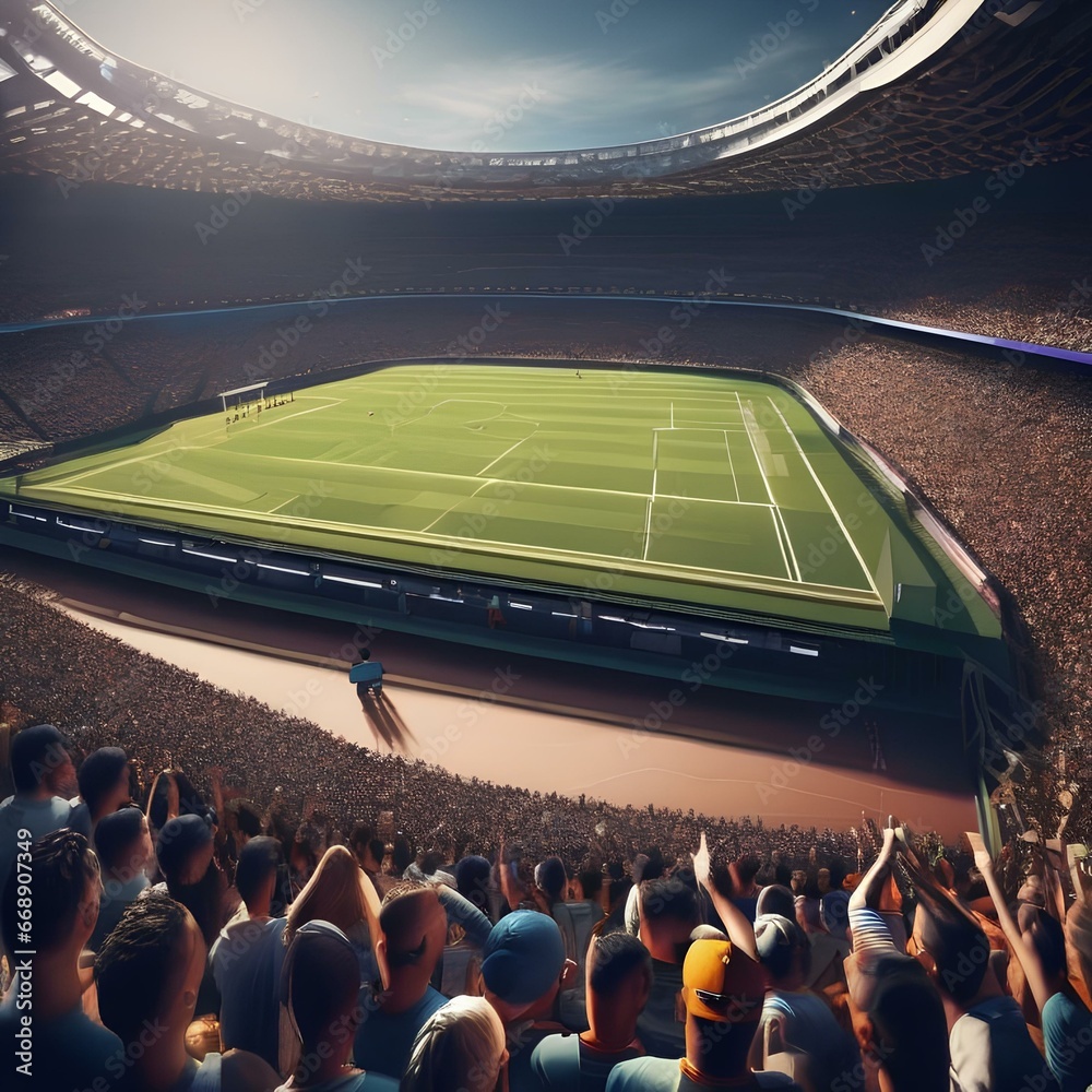 36 Render a pixel art sports stadium with a cheering crowd and athletes ...