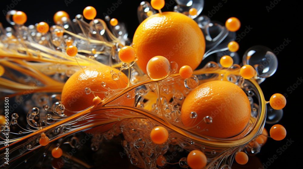 An intricate molecular representation of vitamin C, visualizing its ...