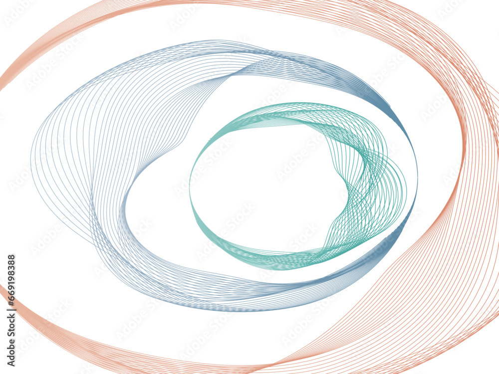 Abstract colorful wave circle line on transparent background modern ...