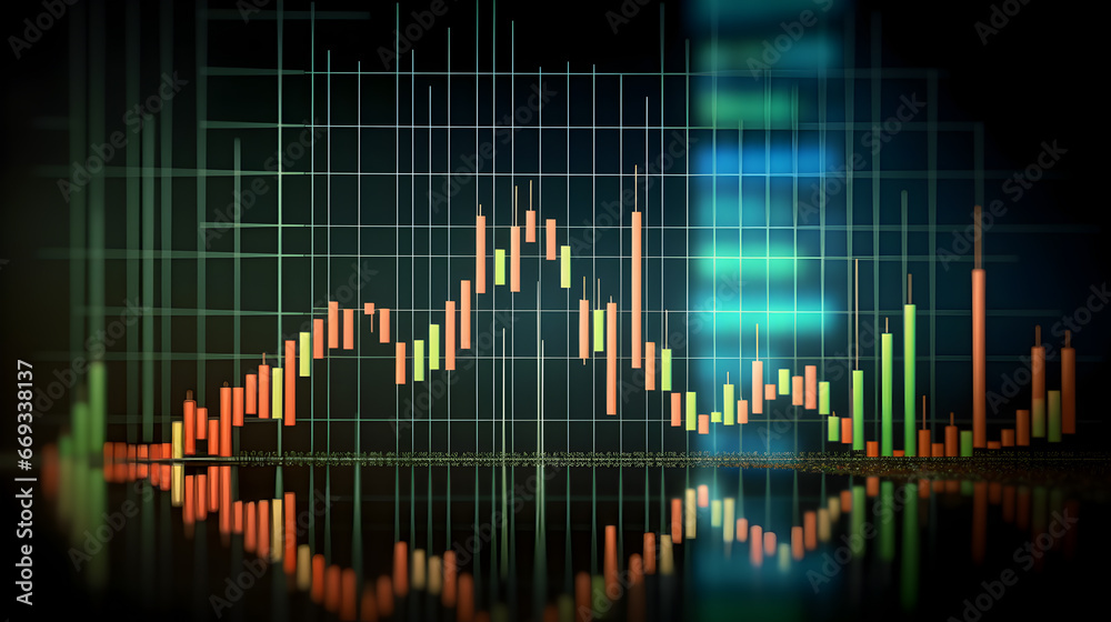 dynamic market chart depicts the steady increase of business stocks ...
