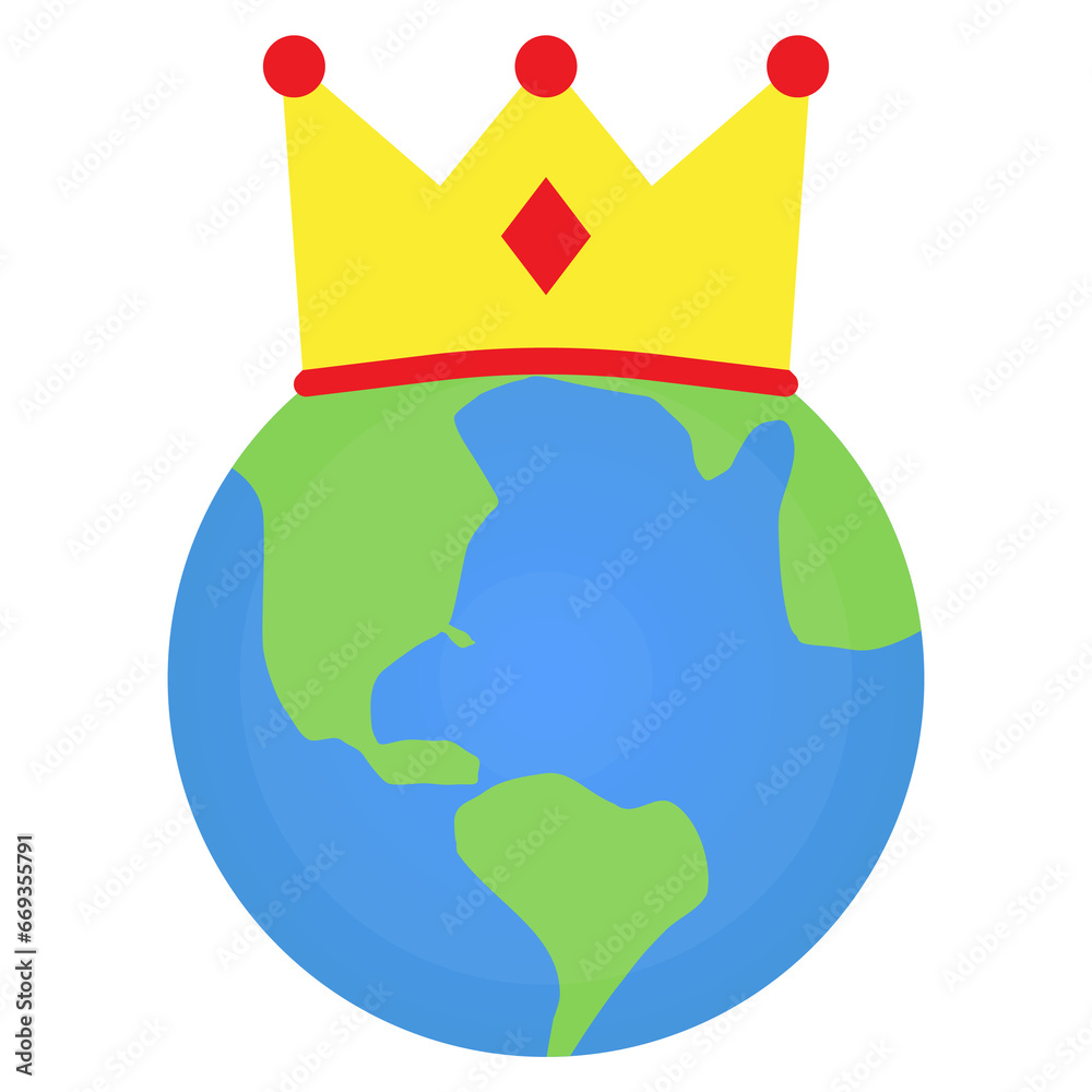 Vector illustration of earth king icon sign and symbol. colored icons ...