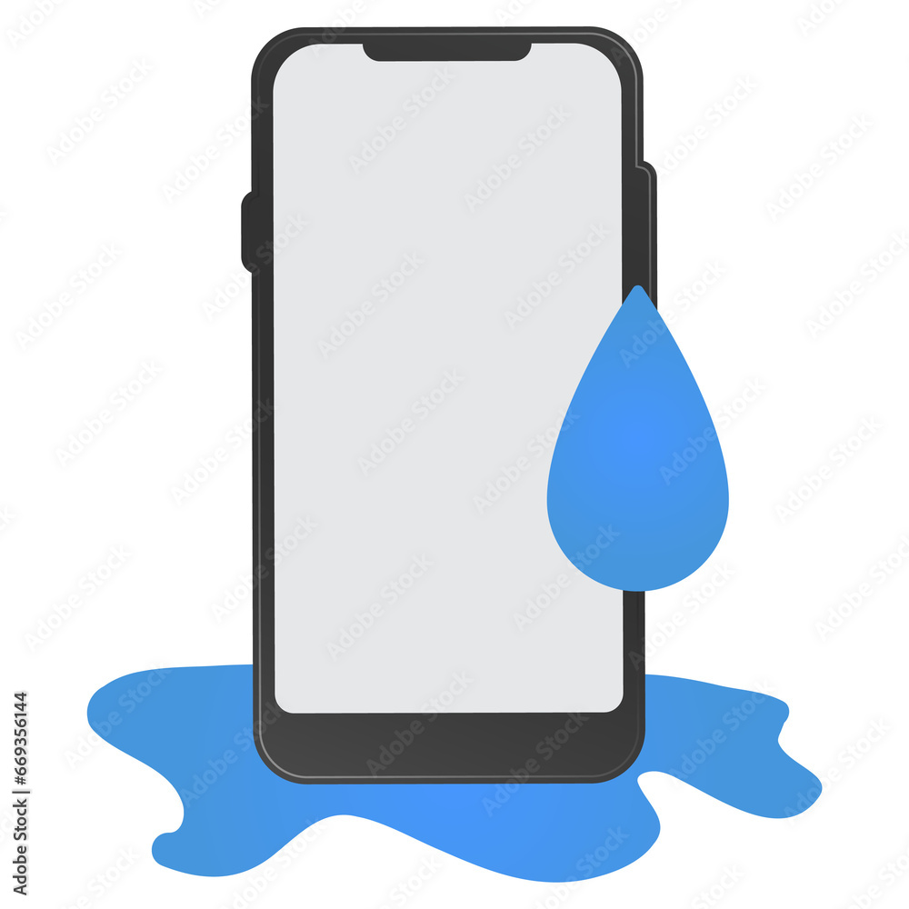 Vector illustration of wet smartphone icon sign and symbol. colored ...