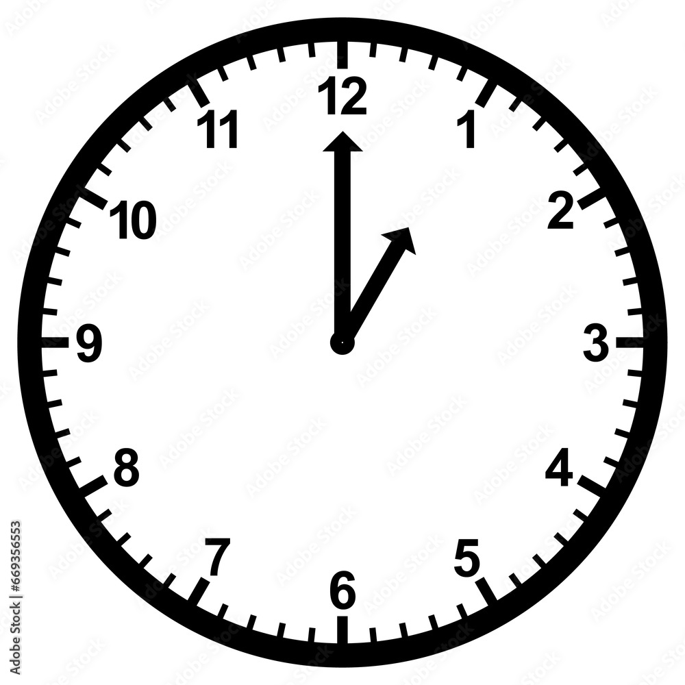 Vector illustration of at one o'clock icon sign and symbol. colored ...