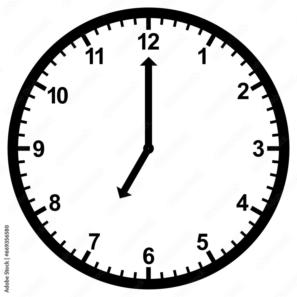 Vector illustration of seven o'clock icon sign and symbol. colored ...