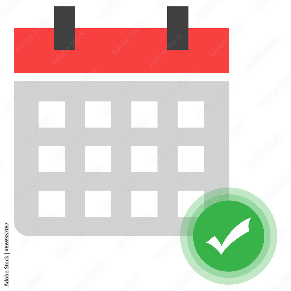 Vector illustration of calendar approval icon sign and symbol. colored ...
