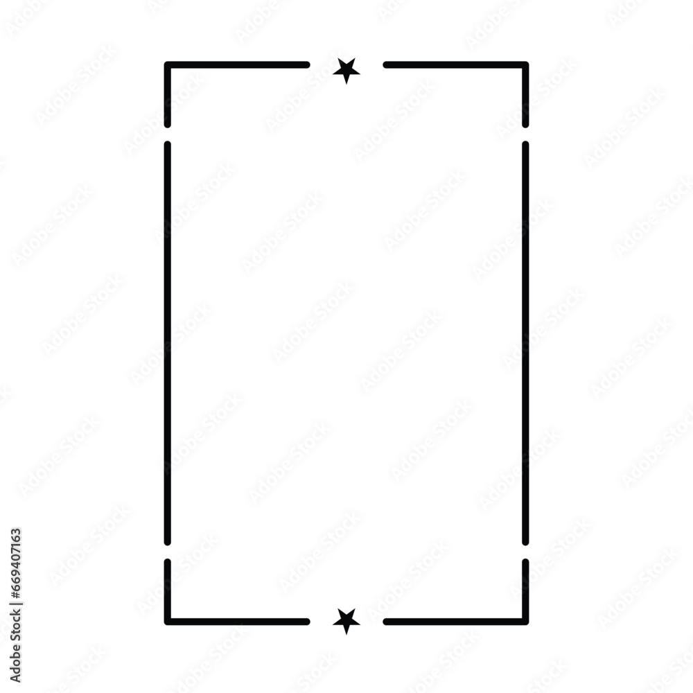 Star frame border vertical abstract outline shape icon for decorative ...