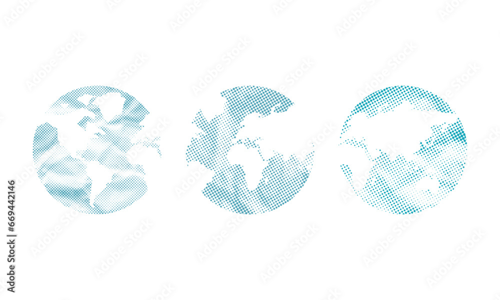 Dotted Halftone Pattern Collage Paper Cut Out Texture Vector Earth ...