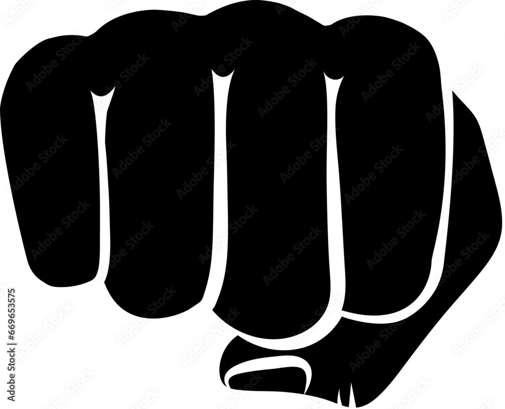 clenched fist outline - vector illustration Stock Vector | Adobe Stock