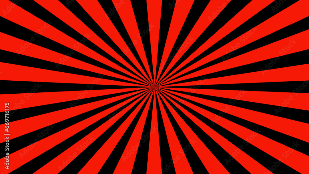 Red and black sunburst background Stock Vector | Adobe Stock