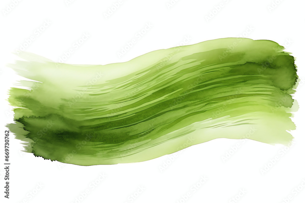 olive green watercolor paint brush stroke isolated on transparent ...