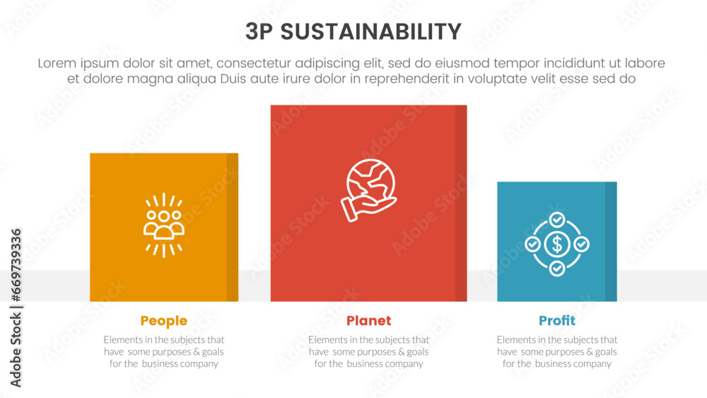 3p sustainability triple bottom line infographic 3 point stage template ...