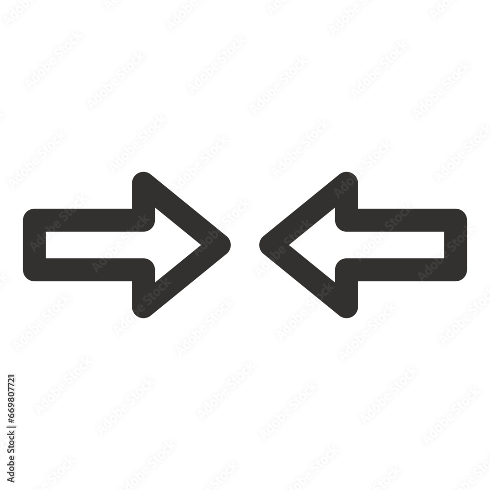 Opposite Arrow Vector Outline Icon. Opposite symbol. Opposite Arrow ...