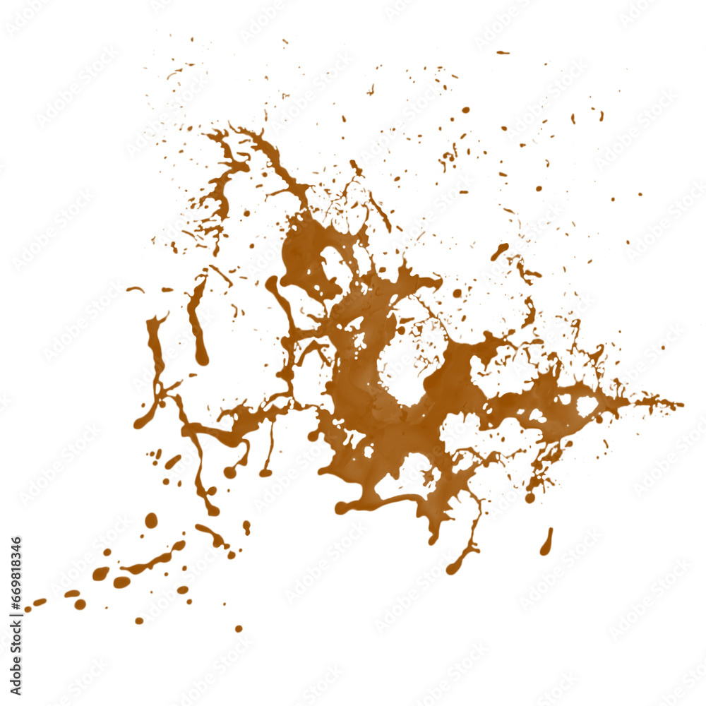 Coffee, chocolate, liquid stains isolated on a transparent background ...