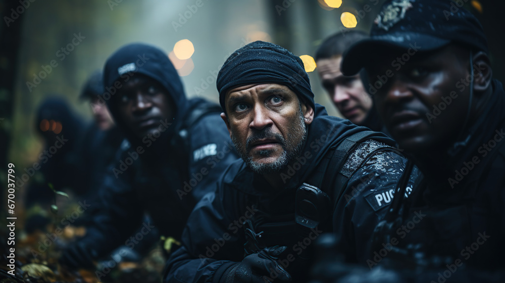 Two multiracial police officers target suspects Police use weapons to ...