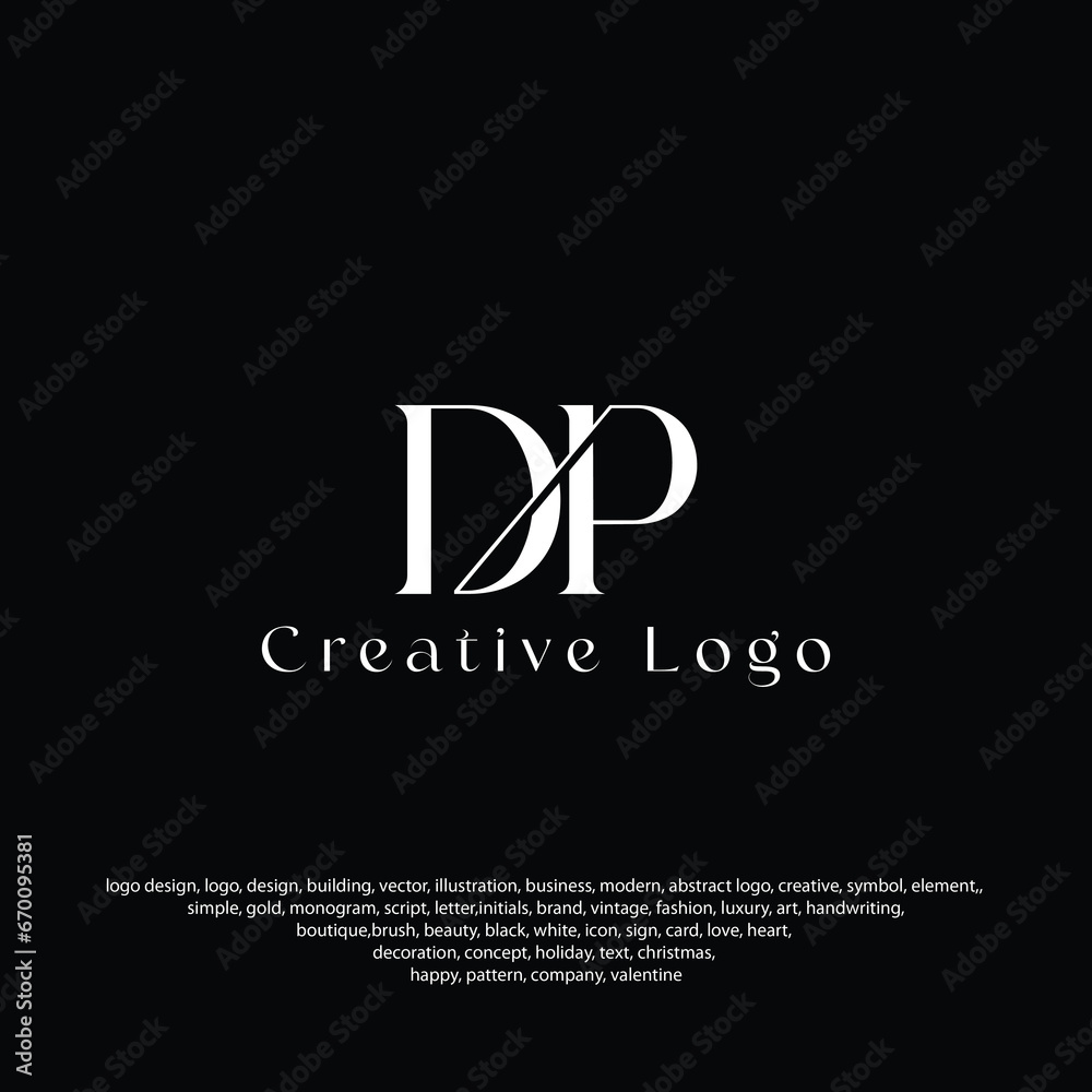 DP fashion logo or PD logo, DP icon, PD logo, modern logo, golden ...
