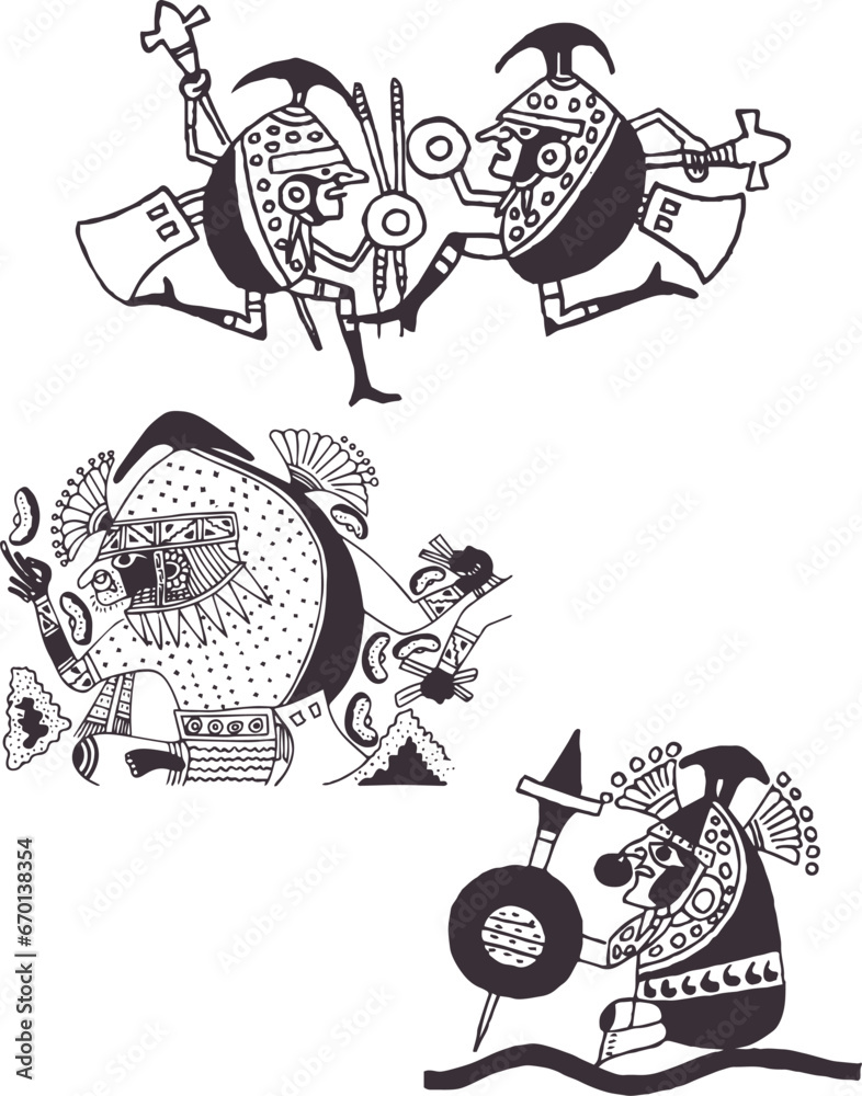 Andean iconography pre inca moche nazca wari tiahuanaco paracas chimu ...