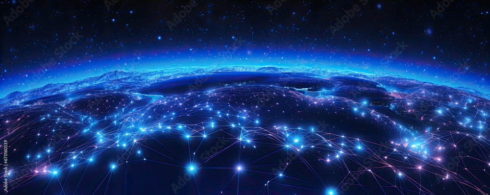Map grid connection of the planet earth. Global network design ...