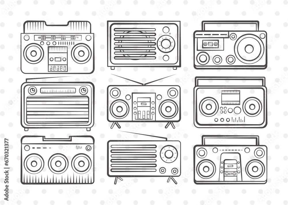 Sound Box Clipart SVG Cut File | Speakers Svg | Speaker Box Svg ...