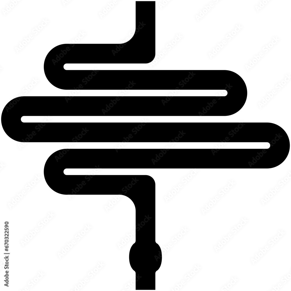 Intestine Icon. Bowel Human Stomach Symbol Stock Illustration. Vector ...